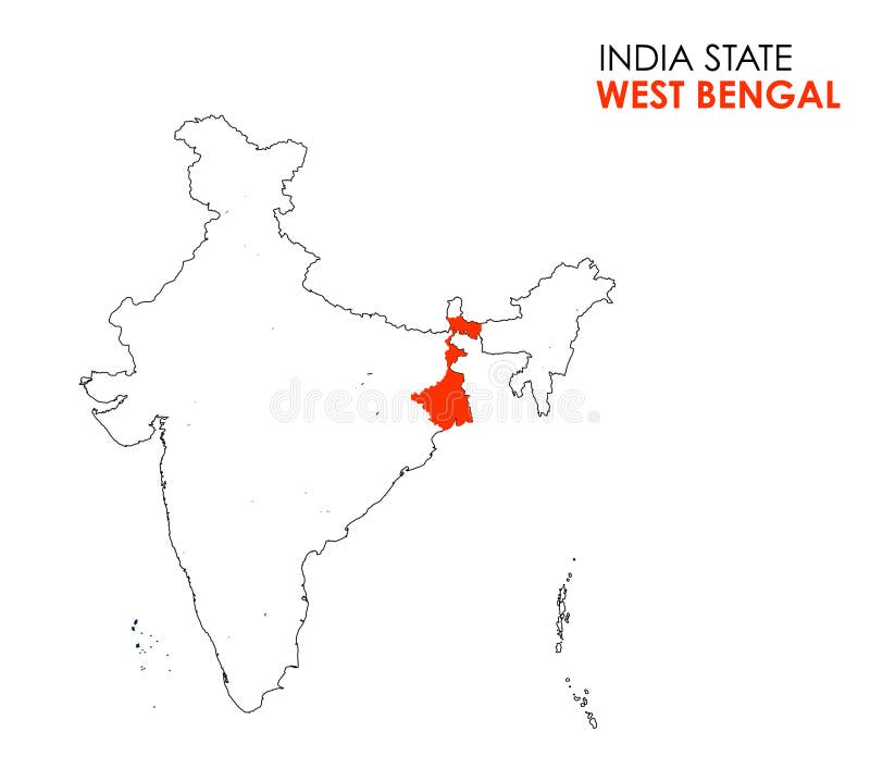 West Bengal Map of Indian State. Kolkata Map Vector Illustration Stock ...