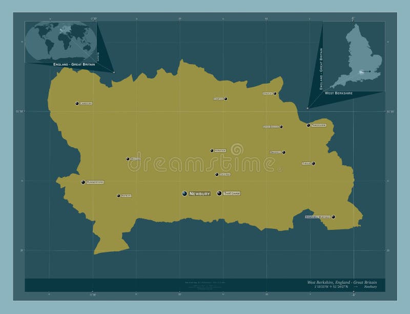 West Berkshire, England - Great Britain. Solid. Labelled Points Stock ...