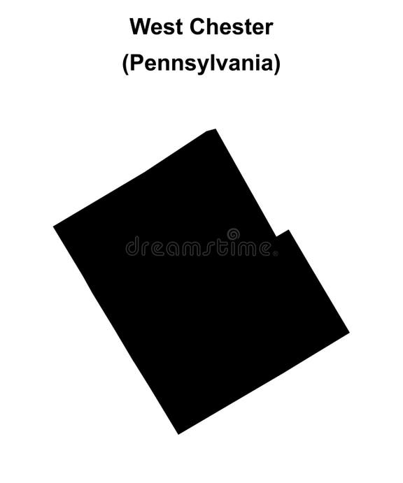 West Chester outline map stock vector. Illustration of silhouette ...