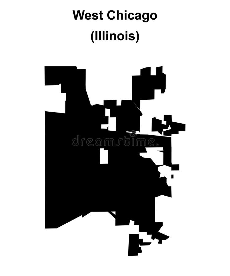 West Chicago outline map stock vector. Illustration of shape - 357279226