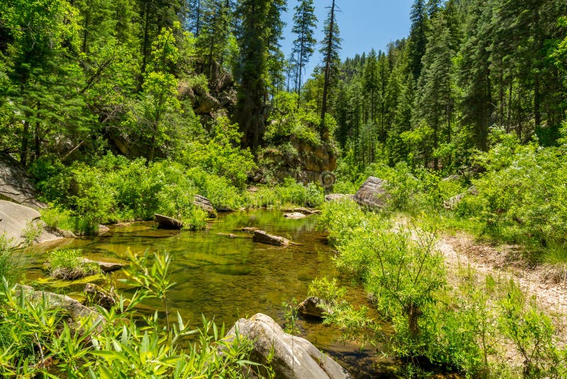 West Clear Creek Arizona in Spring. Stock Photo - Image of flume ...