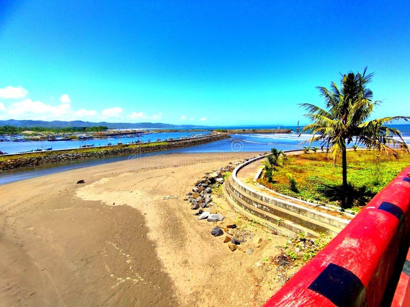 West Coast of Pangandaran Beach, West Java Indonesia Stock Image ...
