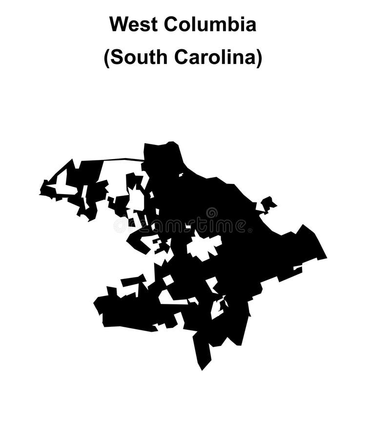 West Columbia outline map stock vector. Illustration of city - 357535015