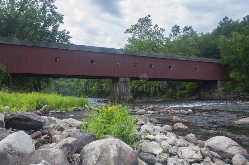 Housatonic River in Cornwall Bridge Connecticut Autumn Stock Photo ...