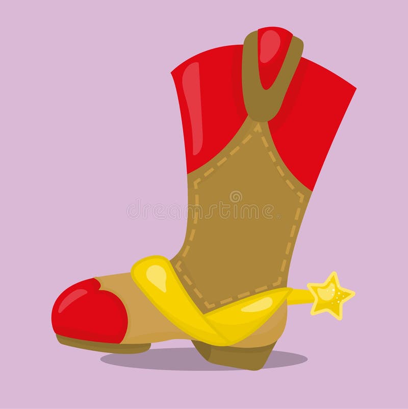 West cowboy red boot 17 stock vector. Illustration of vector - 198992458