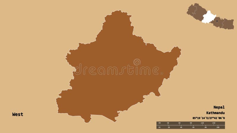 West, Development Region of Nepal, Zoomed. Pattern Stock Illustration ...
