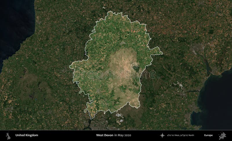 West Devon Highlighted, United Kingdom. Sentinel. May 2020 Stock ...