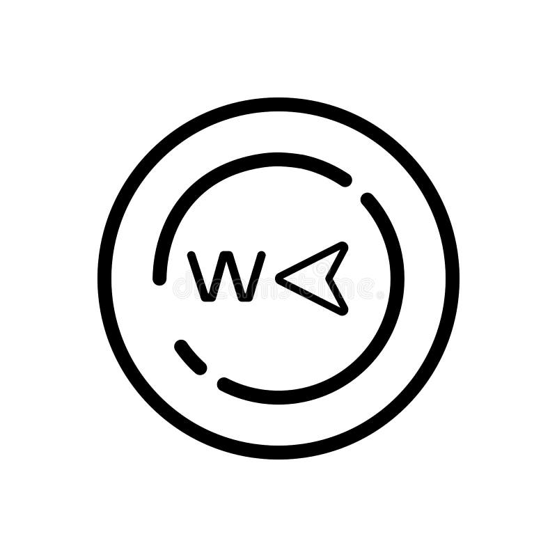 West Direction. Weather Icon in a Circle. Isolated Vector Illustration ...