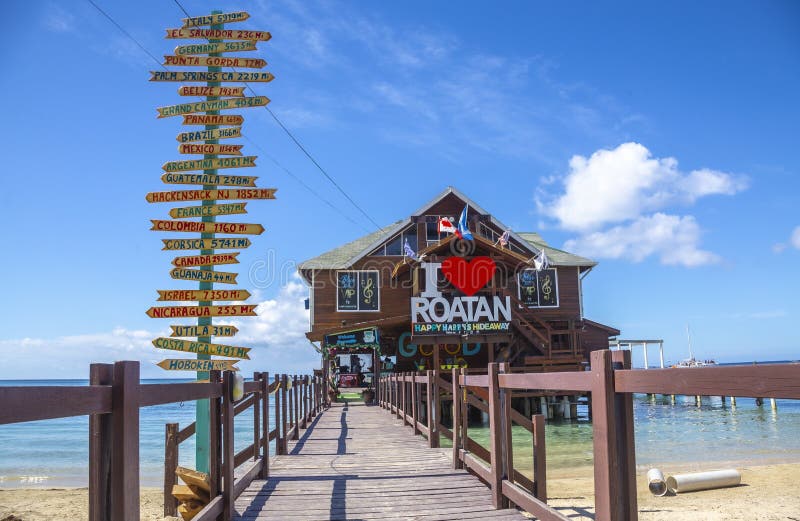 West End beach on Roatan editorial photography. Image of attractive ...