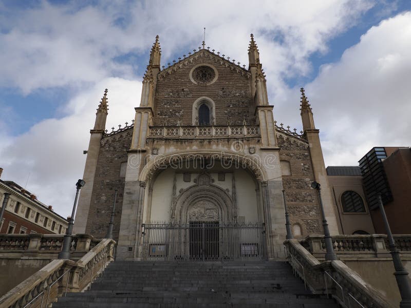 Madrid - West Facade of Gothic Church San Jeronimo El Real Stock Photo ...