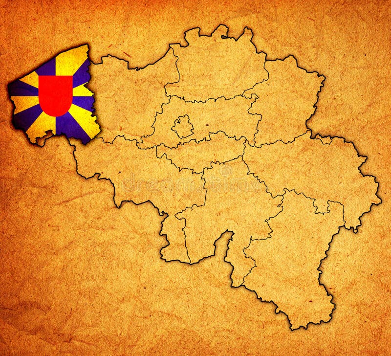 West Flanders on Map of Belgium Stock Illustration - Illustration of ...