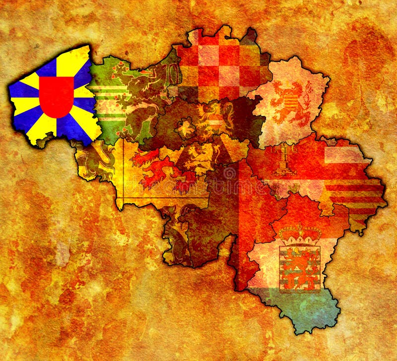 West Flanders on Map of Belgium Stock Illustration - Illustration of ...