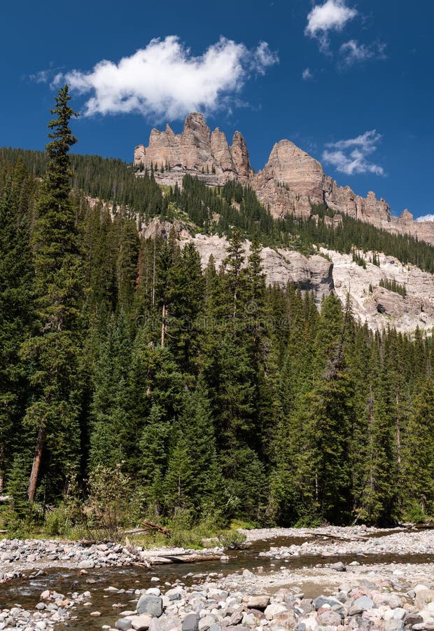 West Fork Cimarron River Valley in Southwestern Colorado. Stock Image ...
