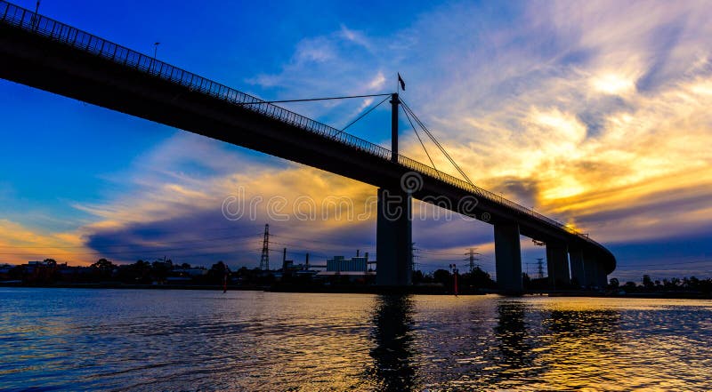 A Silhouette of the West Gate Bridge in Melbourne Stock Photo - Image ...