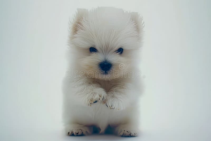 A West Highland Terrier Dog Framed by a White Studio Backdrop Stock ...