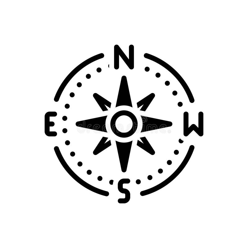 Black Solid Icon for West, Compass and Directions Stock Vector ...