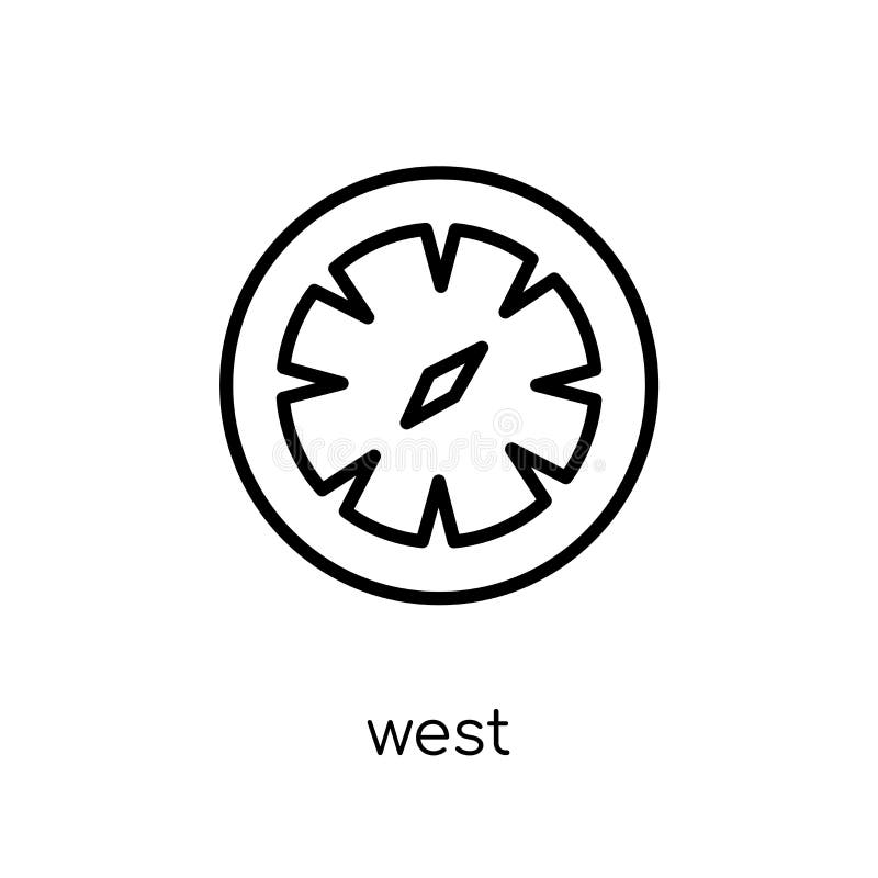West Icon. Trendy Modern Flat Linear Vector West Icon on White B Stock ...