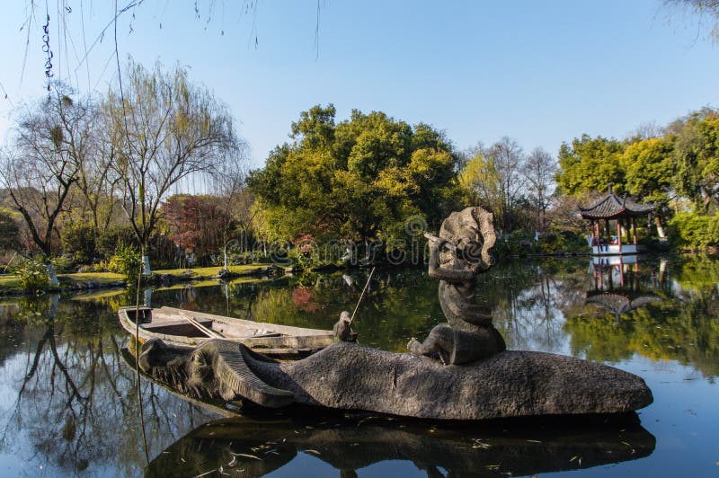 Majestic View of West Lake China Stock Photo - Image of rocky, misty ...