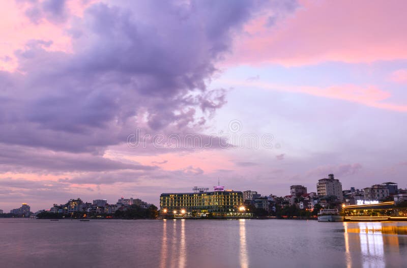 Hanoi Sunset - Sunset in the City Stock Photo - Image of nicesunset ...