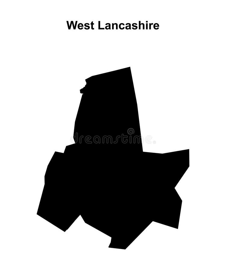 West Lancashire Outline Map Stock Vector - Illustration of britain ...