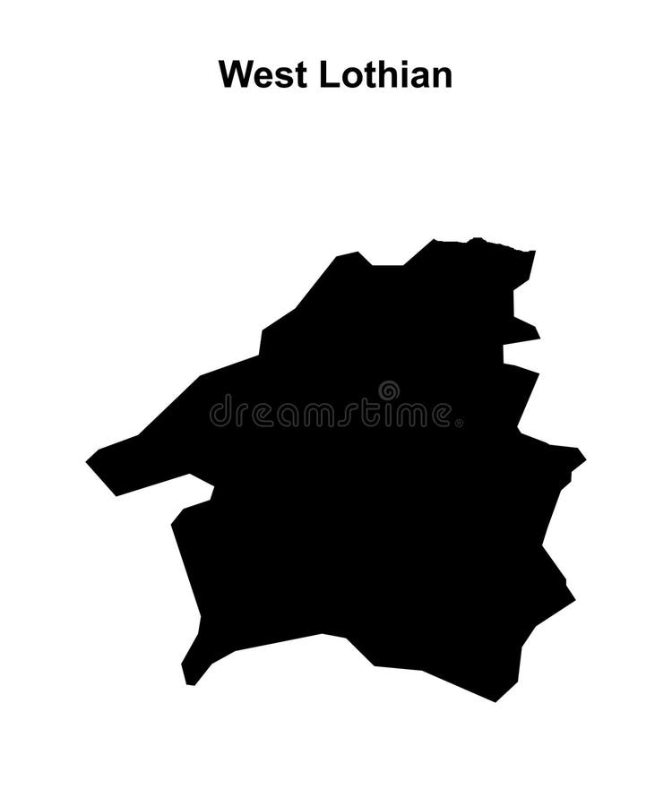 West Lothian outline map stock vector. Illustration of blank - 360654801