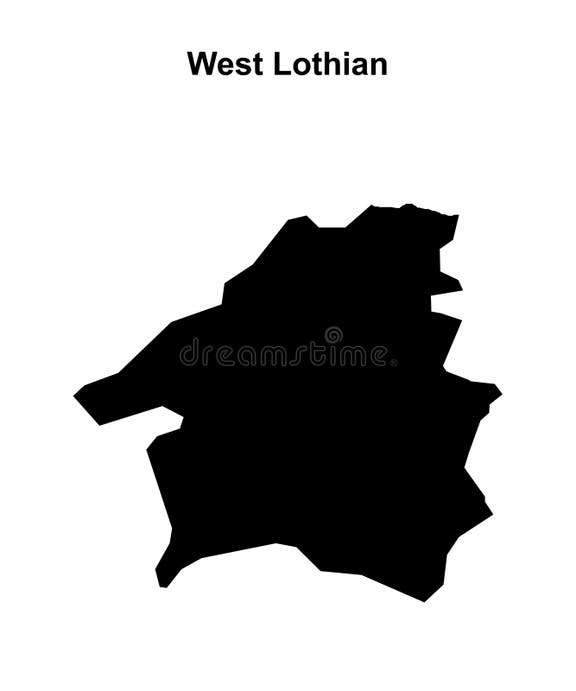 West Lothian outline map stock vector. Illustration of blank - 360654801
