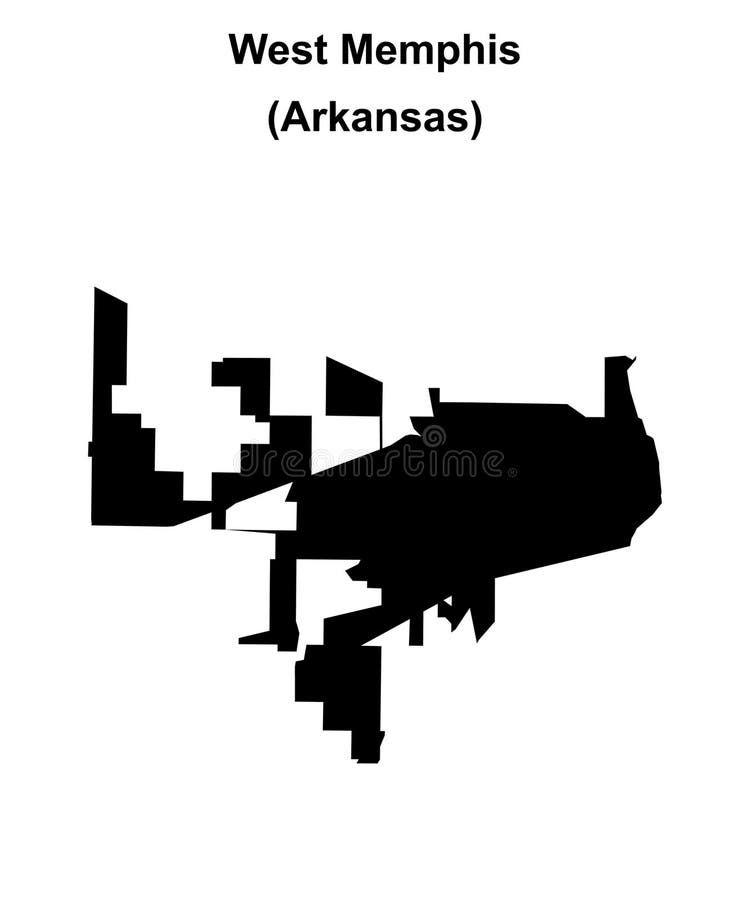 West Memphis outline map stock vector. Illustration of arkansas - 357149851