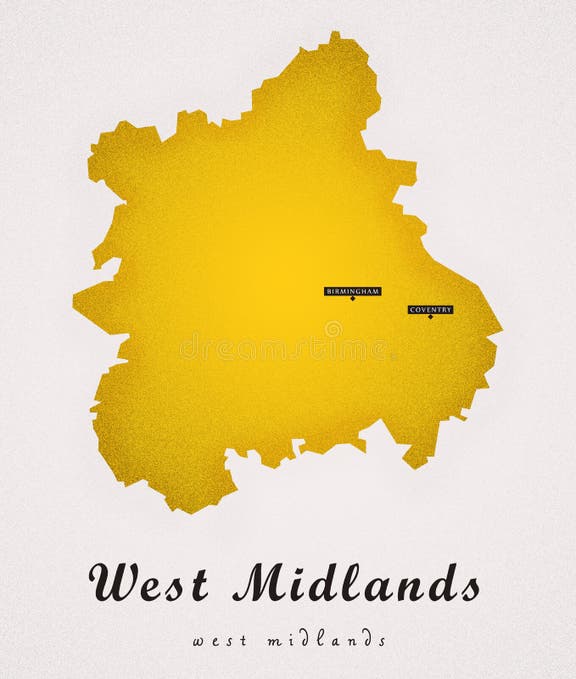 West Midlands Art Map stock illustration. Illustration of counties ...