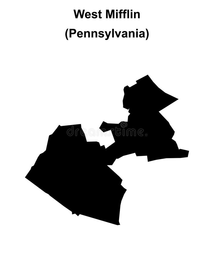 West Mifflin outline map stock vector. Illustration of isolated - 357533059