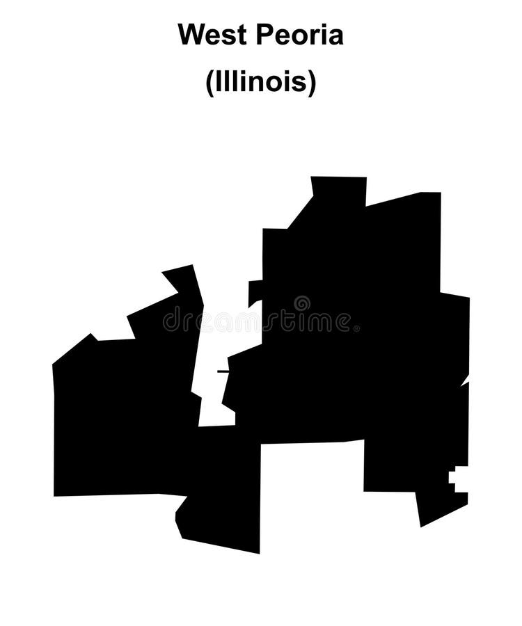 West Peoria outline map stock vector. Illustration of infographics ...