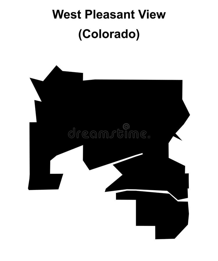 West Pleasant View Outline Map Stock Illustration - Illustration of ...