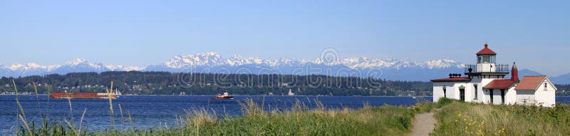 Discovery Park Lighthouse. stock photo. Image of seattle - 32473432