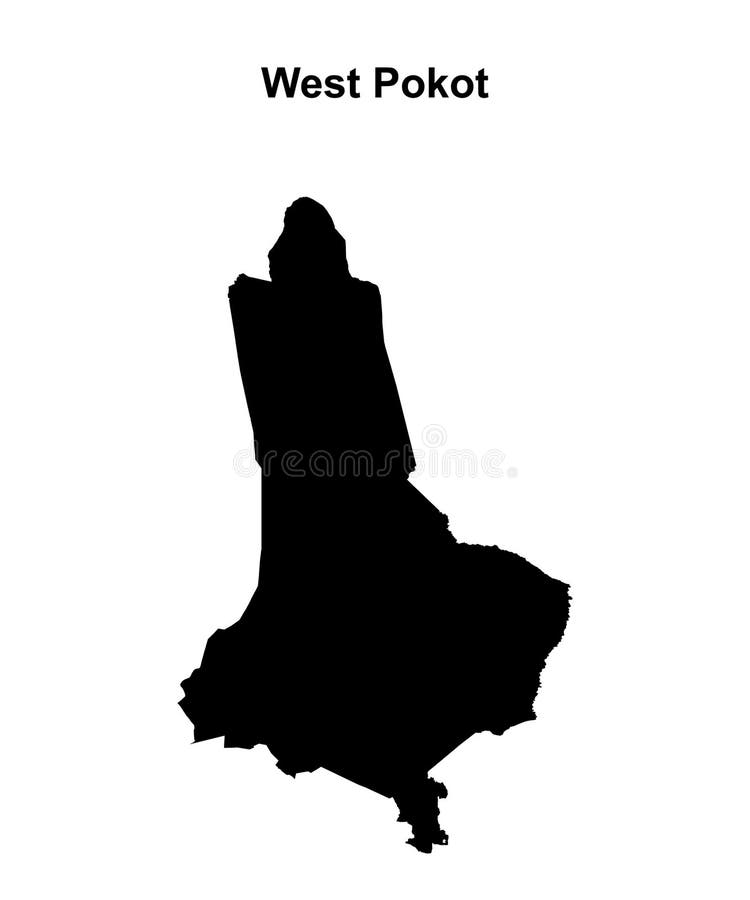 West Pokot outline map stock vector. Illustration of vector - 360471497