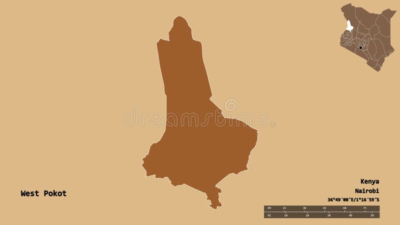 West Pokot County Republic of Kenya, Rift Valley Province Map Vector ...