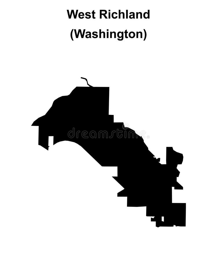 West Richland outline map stock vector. Illustration of washington ...