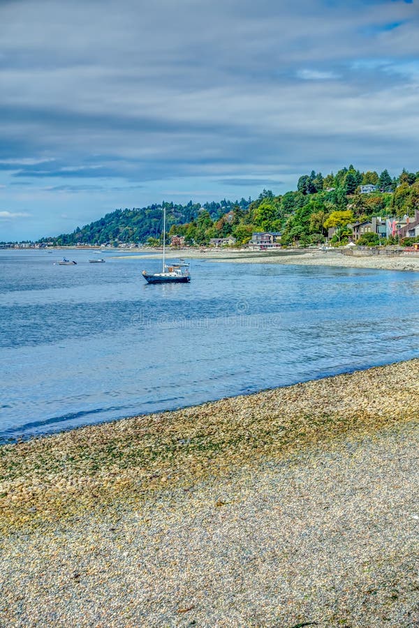 West Seattle Shoreline HDR stock image. Image of water - 76493313