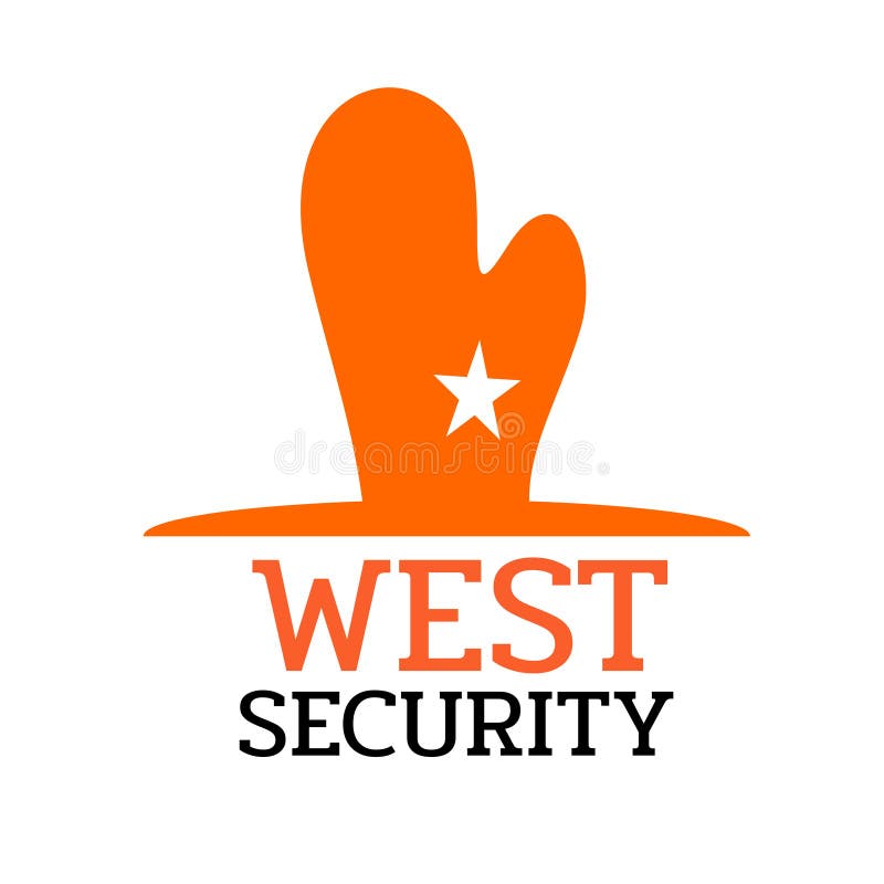 West Security Sheriff Cowboy Hat Logo Concept Design Stock Vector ...