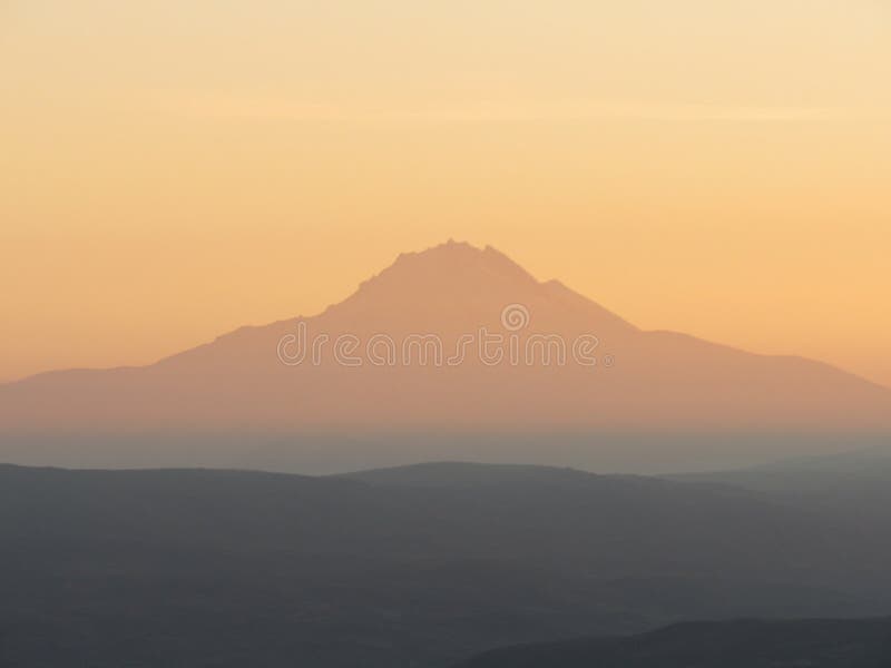 West Side of the Mountain at Dawn, Turkey, Cappadocia Stock Image ...