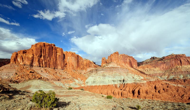 Red Rock Against a Blue Sky Stock Photo - Image of geology, nature ...