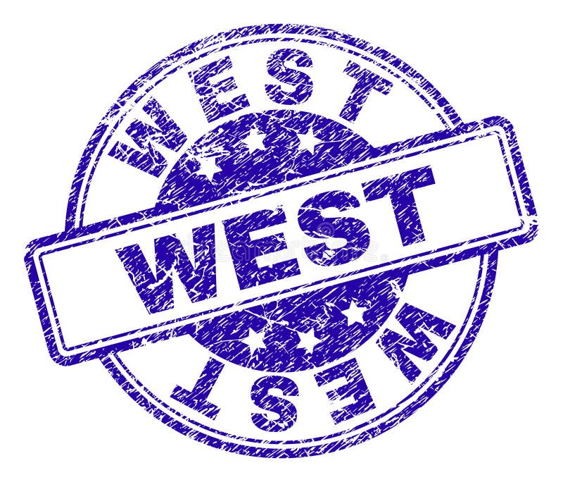 Scratched Textured WEST Stamp Seal Stock Vector - Illustration of seal ...