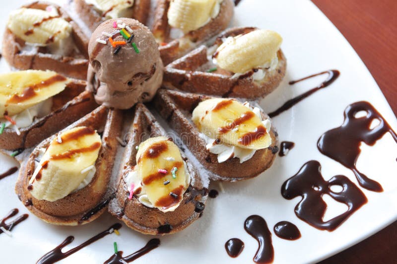 West Town Cafe,waffle and Cream Stock Photo - Image of west, town: 76314682