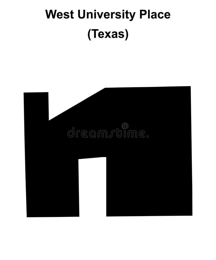 West University Place Outline Map Stock Vector - Illustration of ...