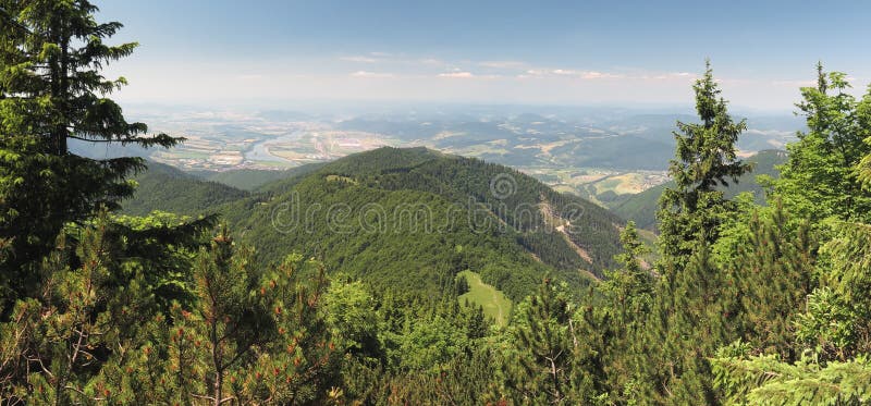 West View from Suchy Hill Hillside in Mala Fatra Mountains Stock Image ...