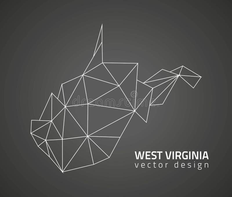 West Virginia Black Vector Triangle Mosaic Outline Map Stock Vector ...