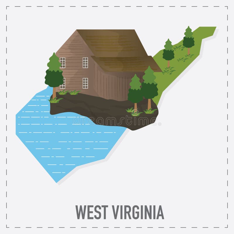 West Virginia Map Sticker. Vector Illustration Decorative Design Stock ...