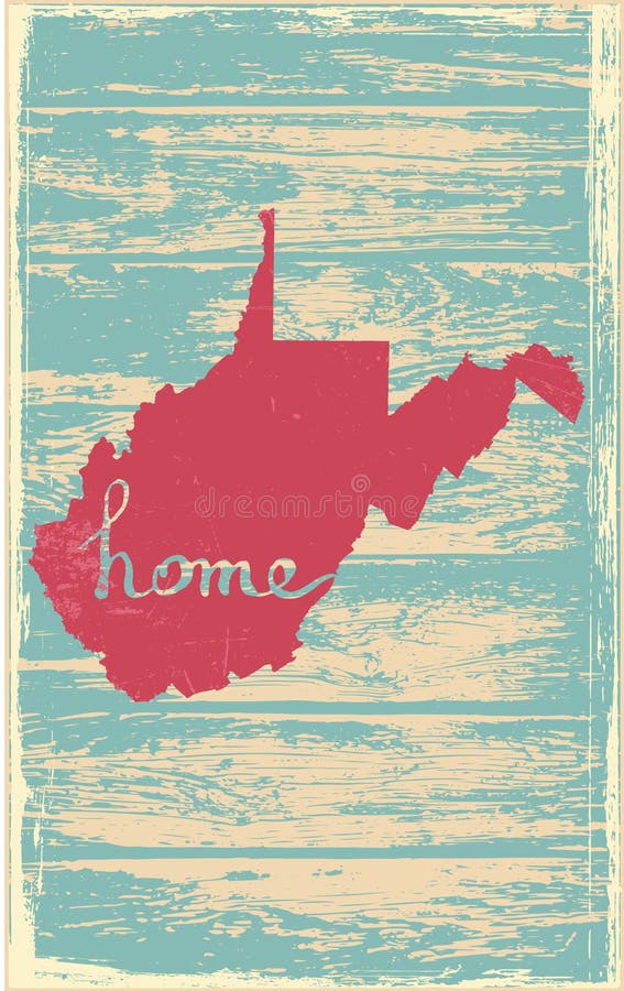 West Virginia Nostalgic Rustic Vintage State Vector Sign Stock Vector ...