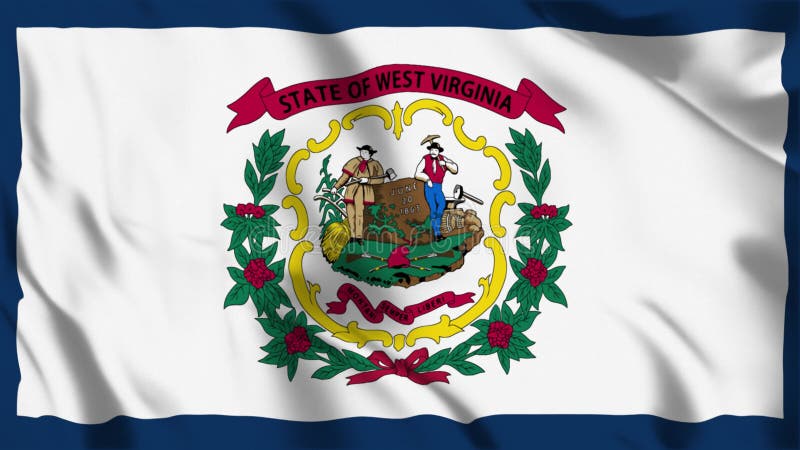 West Virginia State Flag Loop 4K Stock Footage - Video of country, wind ...