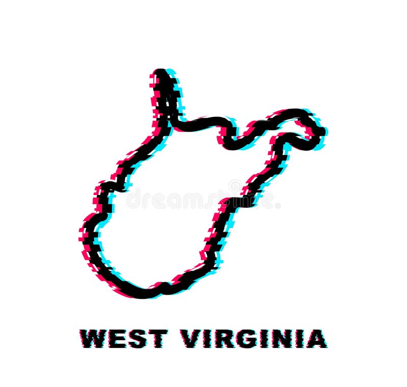 West Virginia State Map Glitch Icon. Vector Illustration. Stock Vector ...