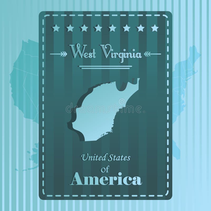 West Virginia State Map Label. Vector Illustration Decorative Design ...