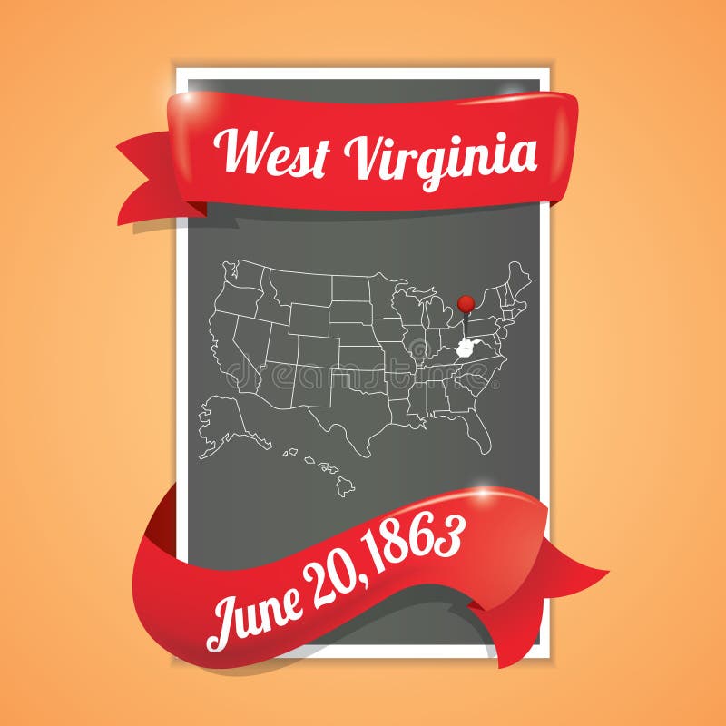 West Virginia State Map Poster. Vector Illustration Decorative Design ...